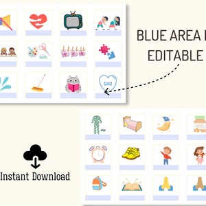 Daily Visual Routine Chart With Cards, Editable Kids Daily Rhythm Cards ...