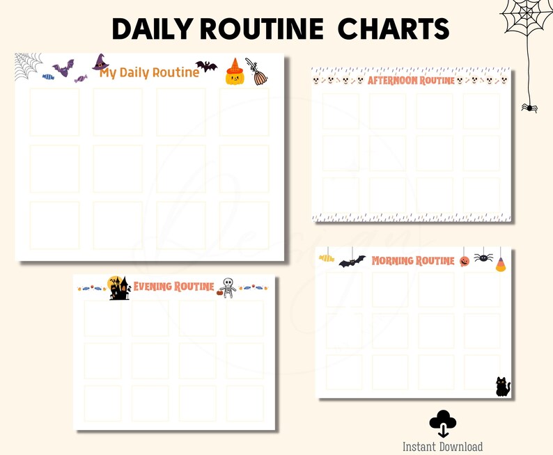 Halloween Daily Routine Charts Toddler Routine Checklist - Etsy