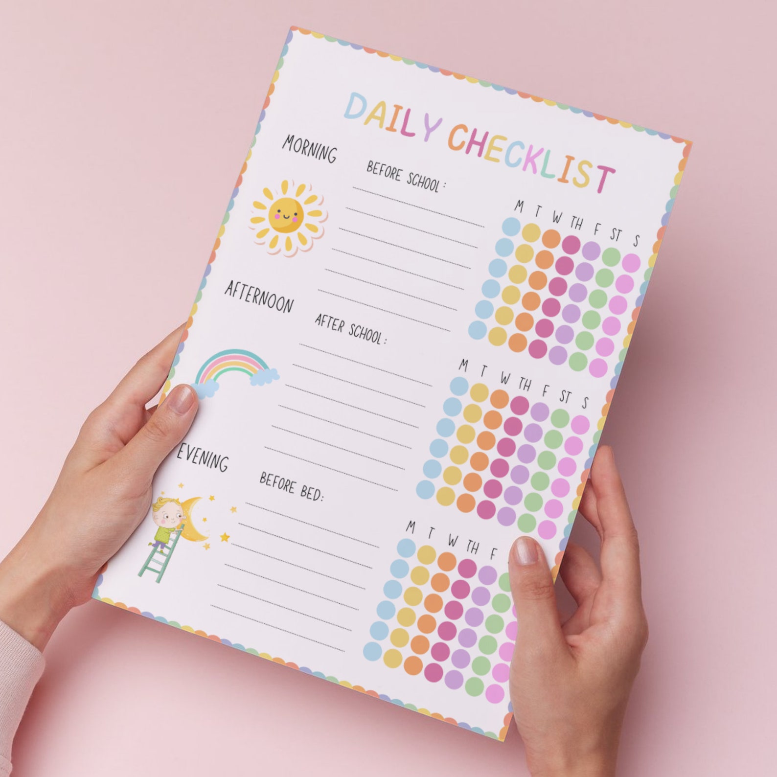 Kids Daily Checklist, Kids Planner, Kids Checklist, Kids Daily Routine ...