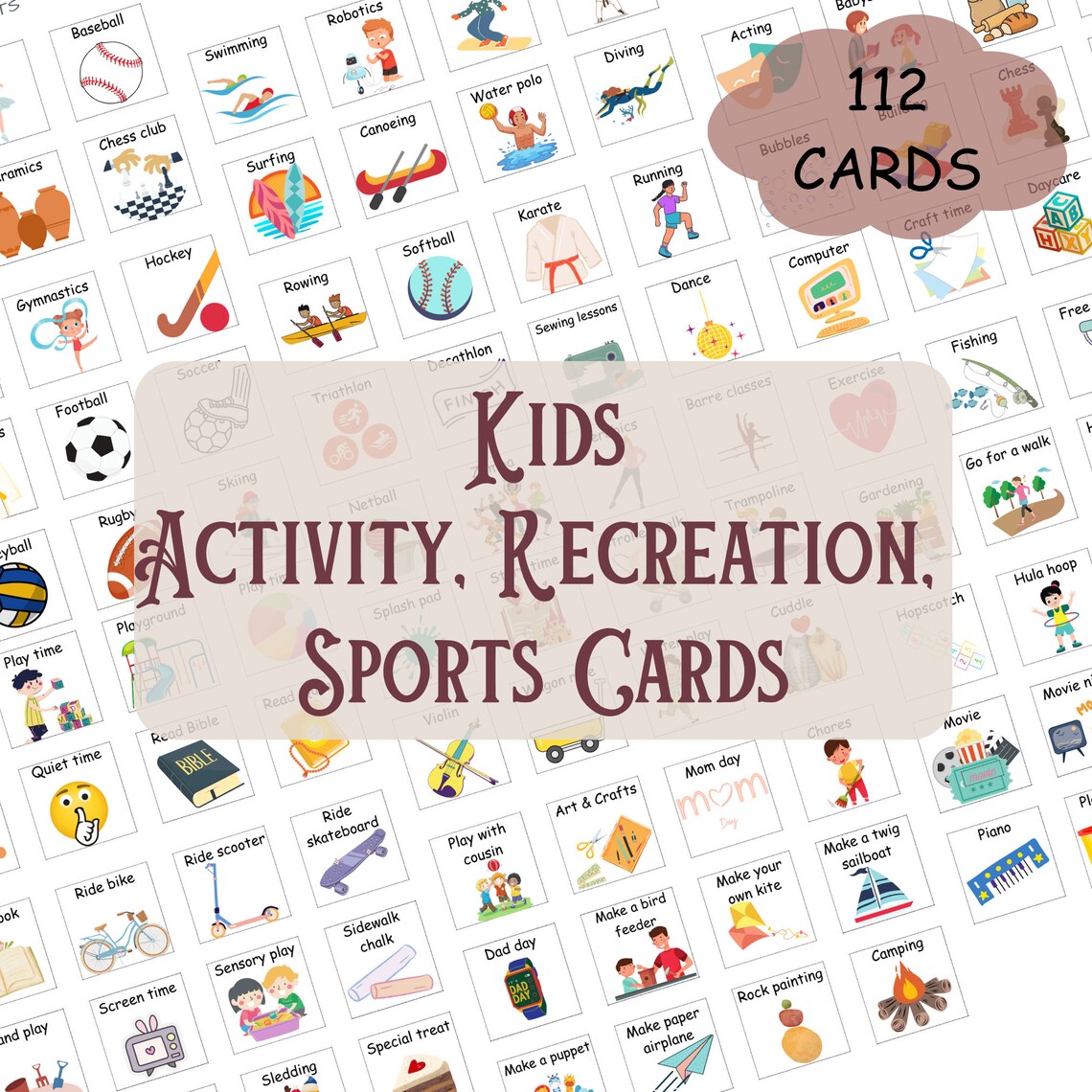 Printable Daily Routine Cards, Kids Activity, Recreation, Sports Cards ...