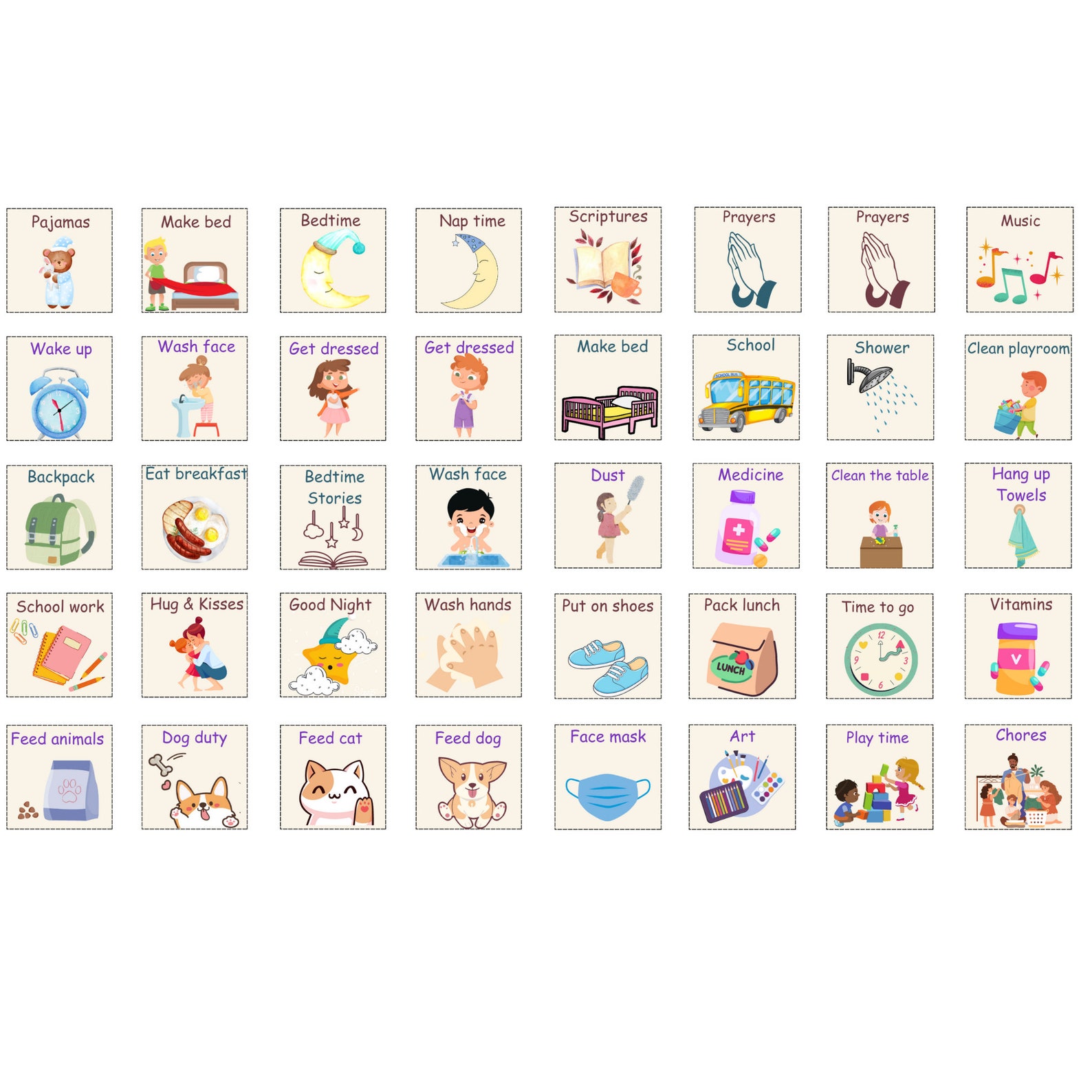 Printable Routine Cards, Visual Schedule, Toddler Daily Routine Chart ...