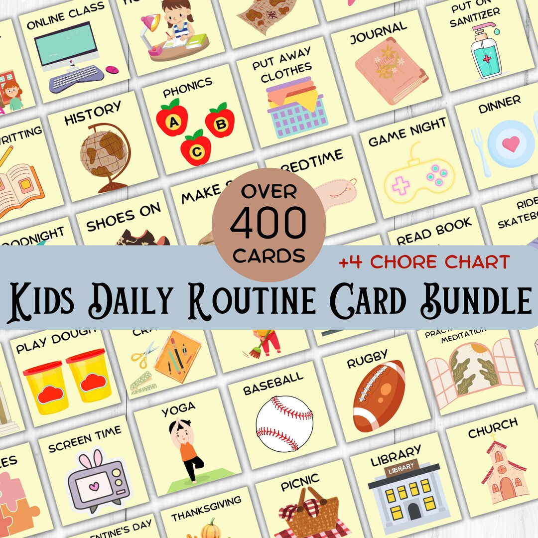 Daily Routine Cards, Visual Schedule, Toddler Routine Chart, Kids Daily ...