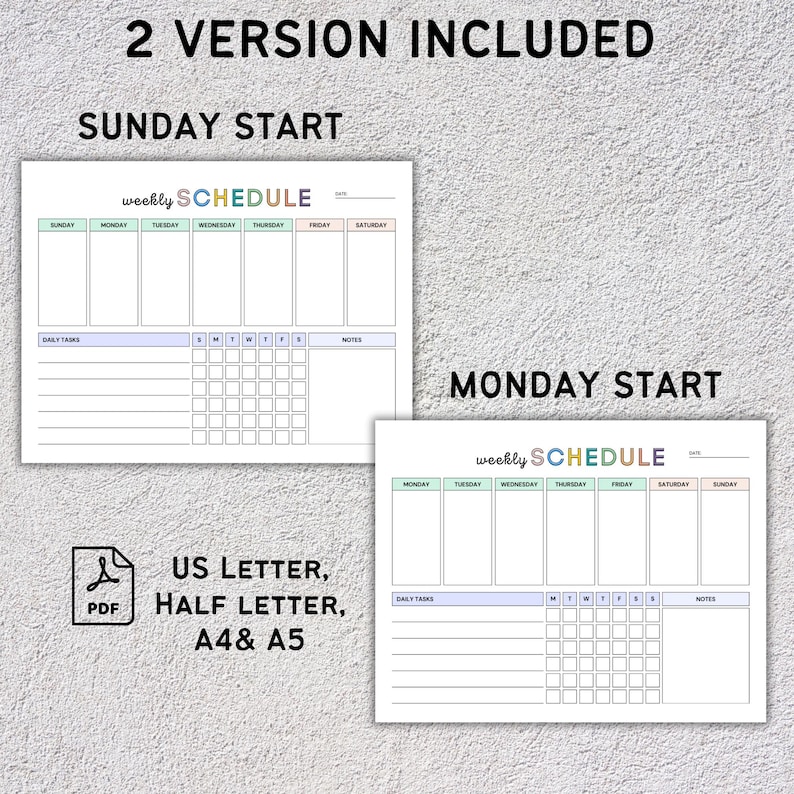 Editable Weekly Schedule for Kids | Kids Weekly Planner PDF | Weekly ...