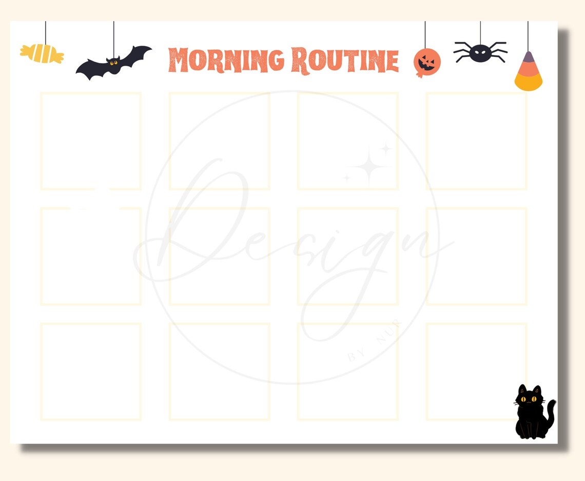 Halloween Daily Routine Charts Toddler Routine Checklist - Etsy