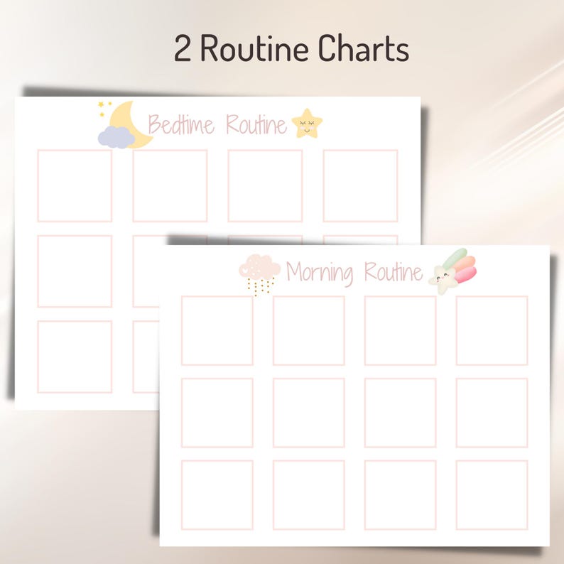 Kids Morning & Bedtime Routine Chart: Visual Schedule (printable PDF ...