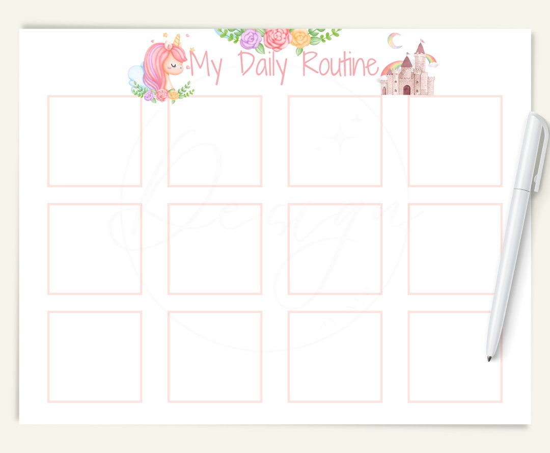 Unicorn Daily Routine Chart: Kids Visual Schedule (printable PDF) - Etsy