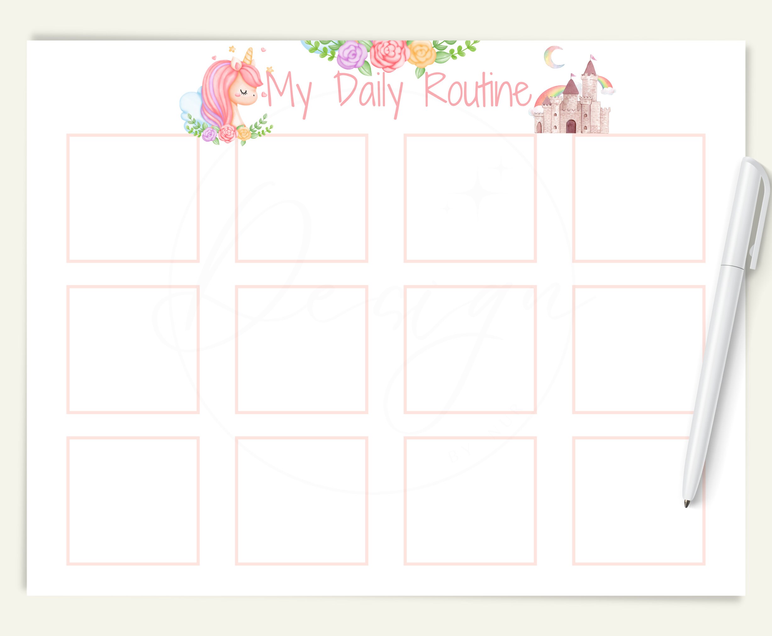 Unicorn Daily Routine Chart, Printable Toddler Routine Checklist, Kids ...
