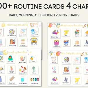 200 Daily Routine Cards, Editable Kids Daily Rhythm Cards, Toddler ...