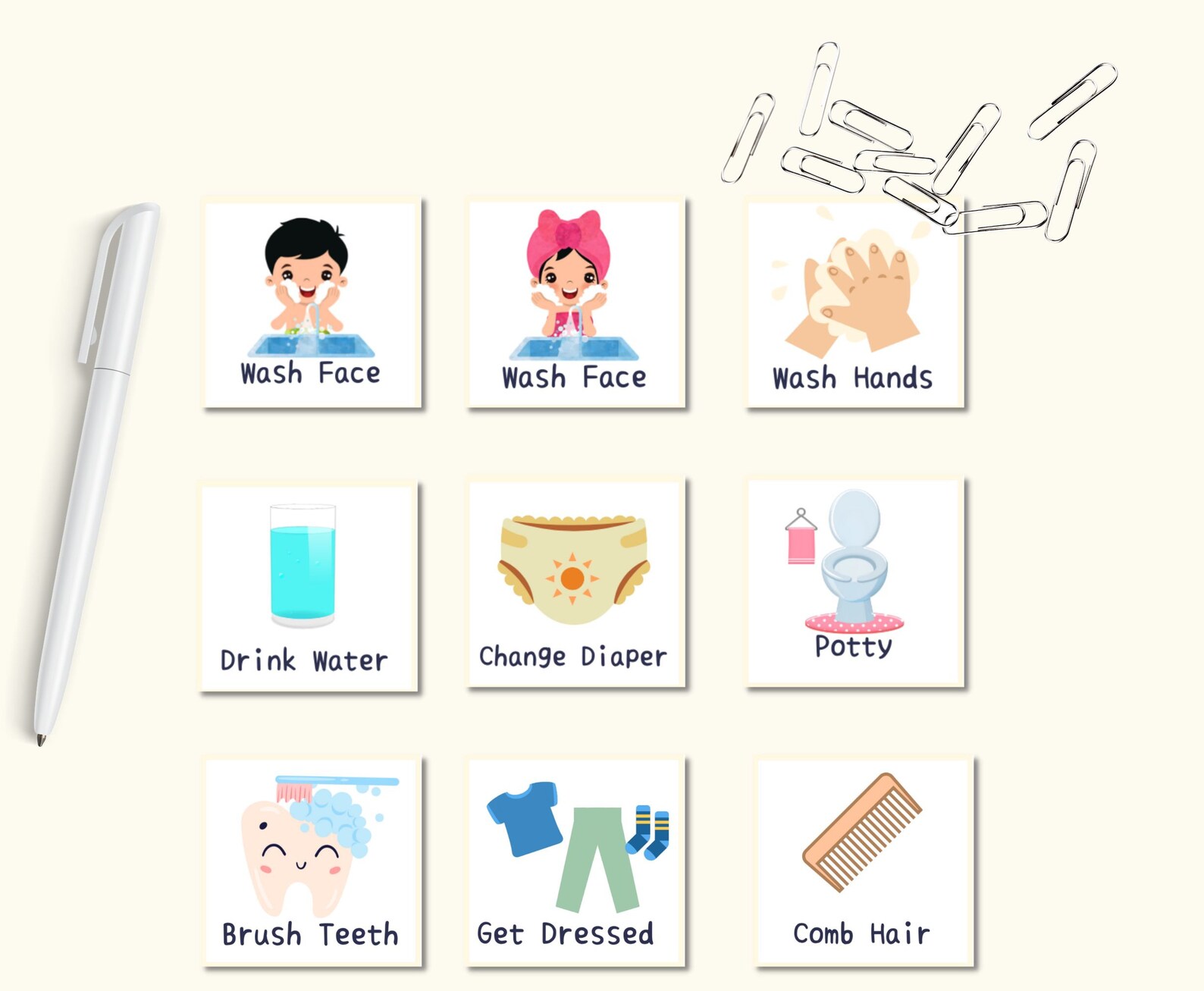 200 Daily Routine Cards, Editable Kids Daily Rhythm Cards, Toddler ...