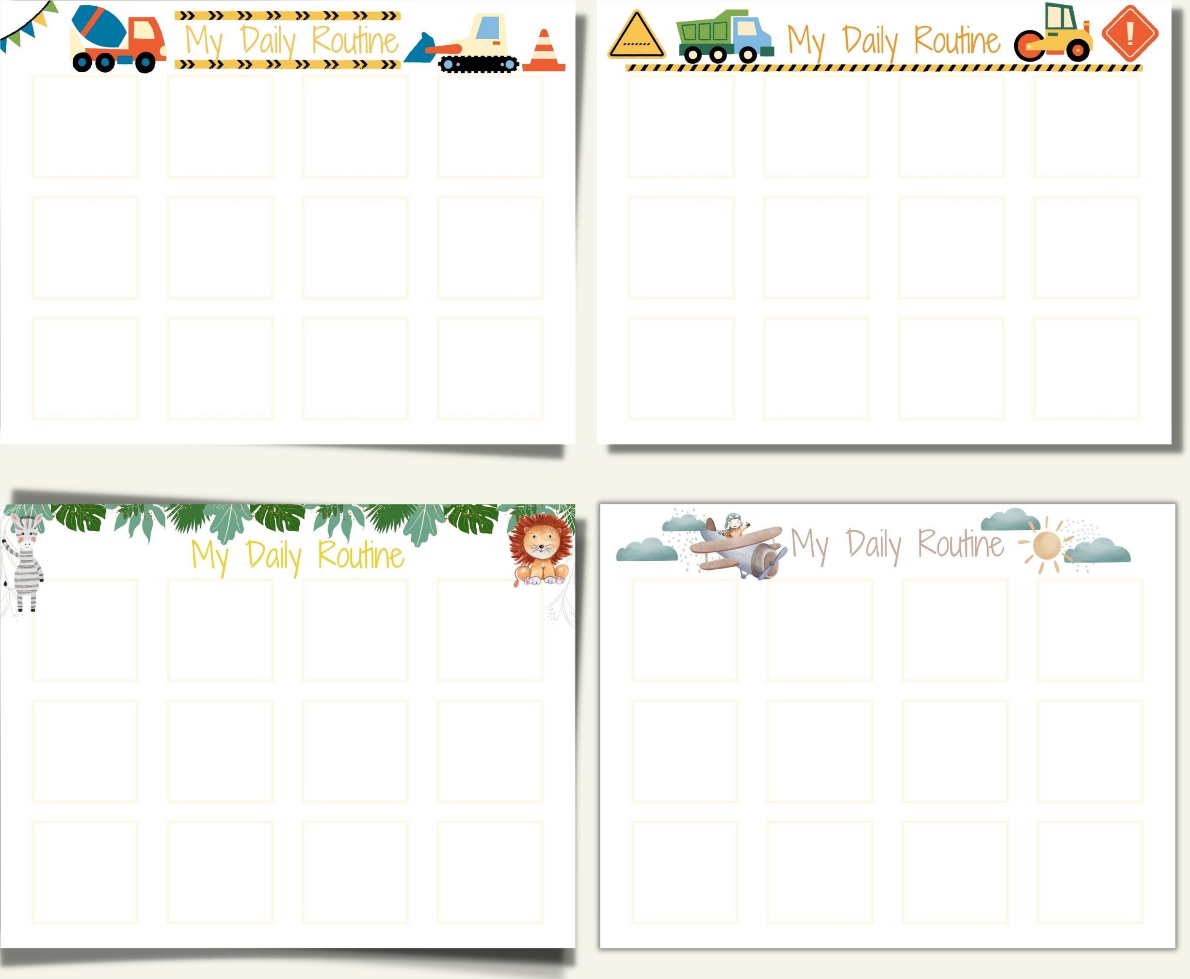 200 Daily Routine Cards, Editable Kids Daily Rhythm Cards, Toddler ...
