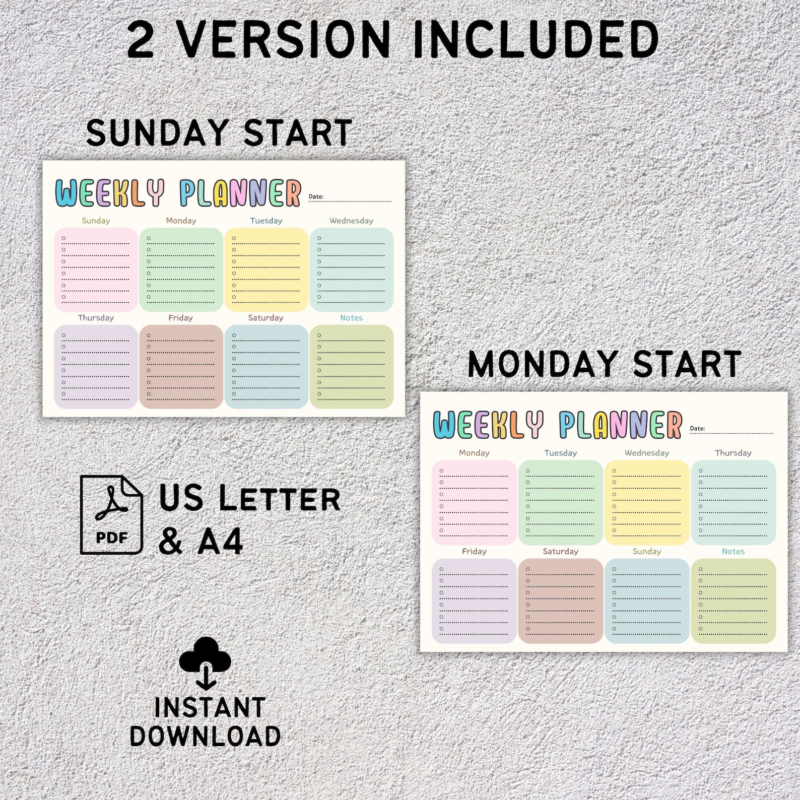 Editable Weekly Planner | Printable, Digital | Weekly Planner PDF ...