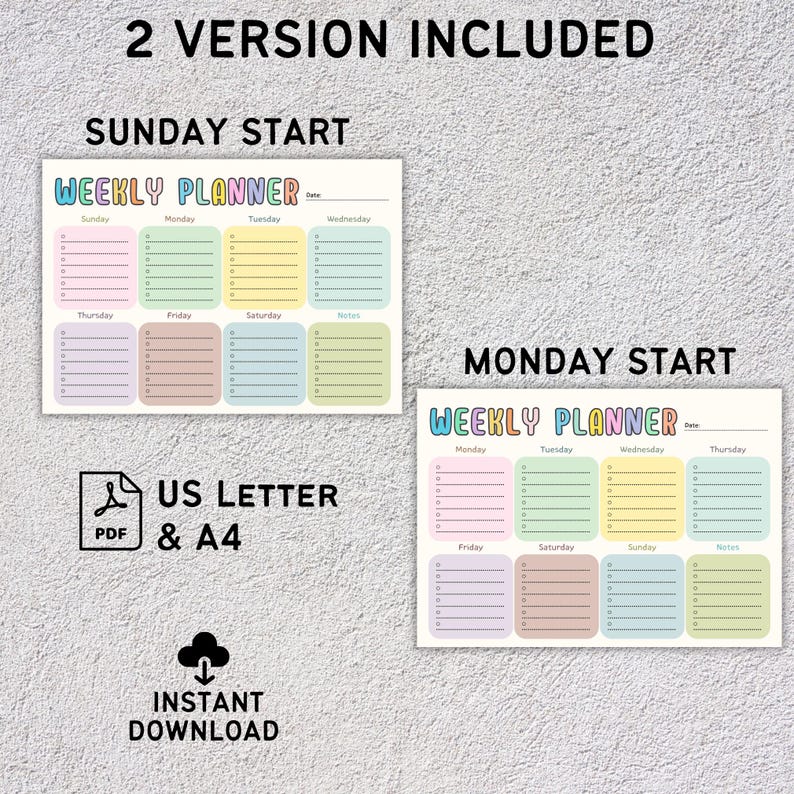 Editable Weekly Planner | Printable, Digital | Weekly Planner PDF ...