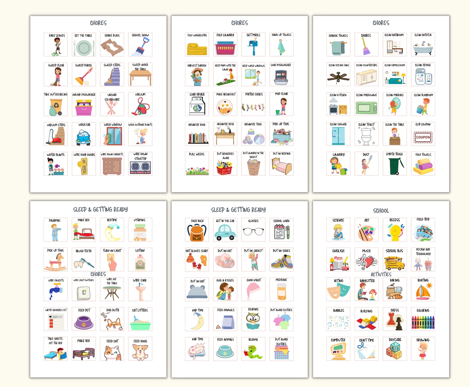 Routine Cards, Visual Schedule, Toddler Routine Cards, School and Chore ...