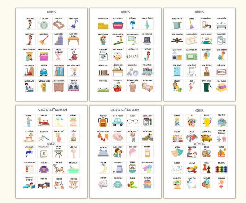 Routine Cards, Visual Schedule, Toddler Routine Cards, School and Chore ...