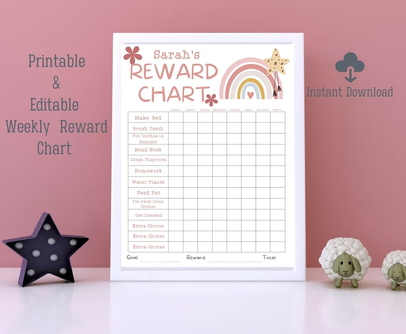 Daily Routine Charts, Girl Responsibility Chart, Behavior Chart, Daily ...