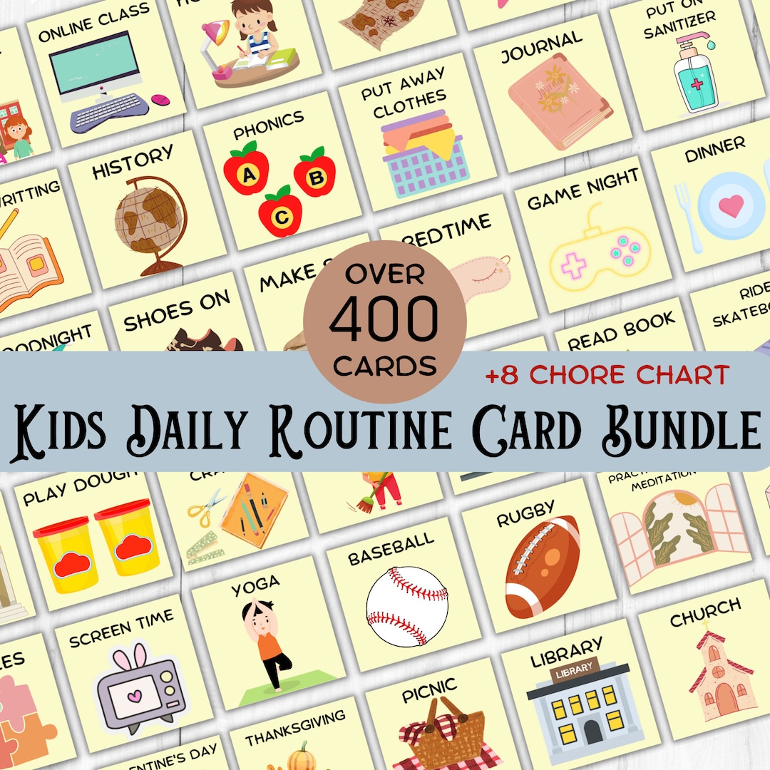 Kids Daily Routine Cards, Visual Schedule, Morning Routine, Bedtime ...