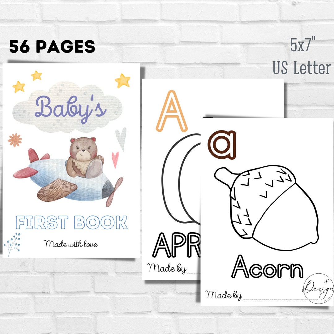 ABC Book Baby Shower Activity, Kids Activity Book Coloring ...