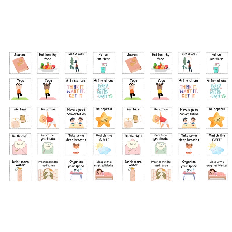 Kids Daily Self Care Cards, Printable Daily Routine, Visual Schedule ...