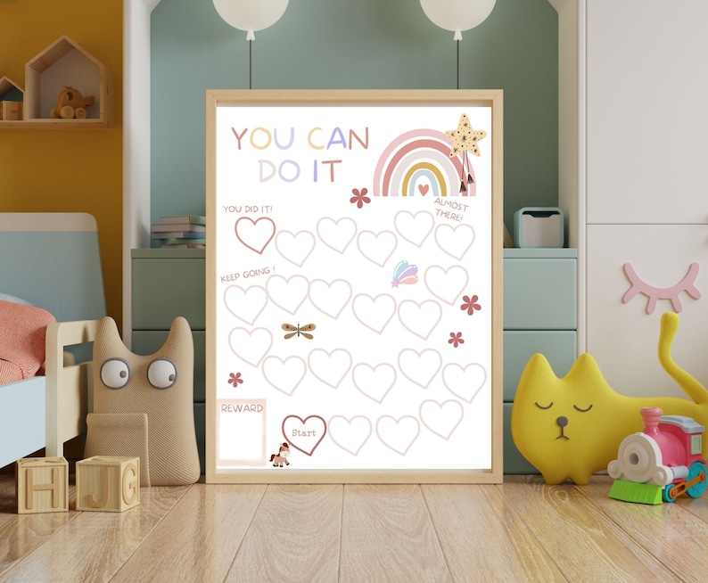 Rainbow Reward Chart Printable Rainbow Behavior Chart Daily Chore Chart ...