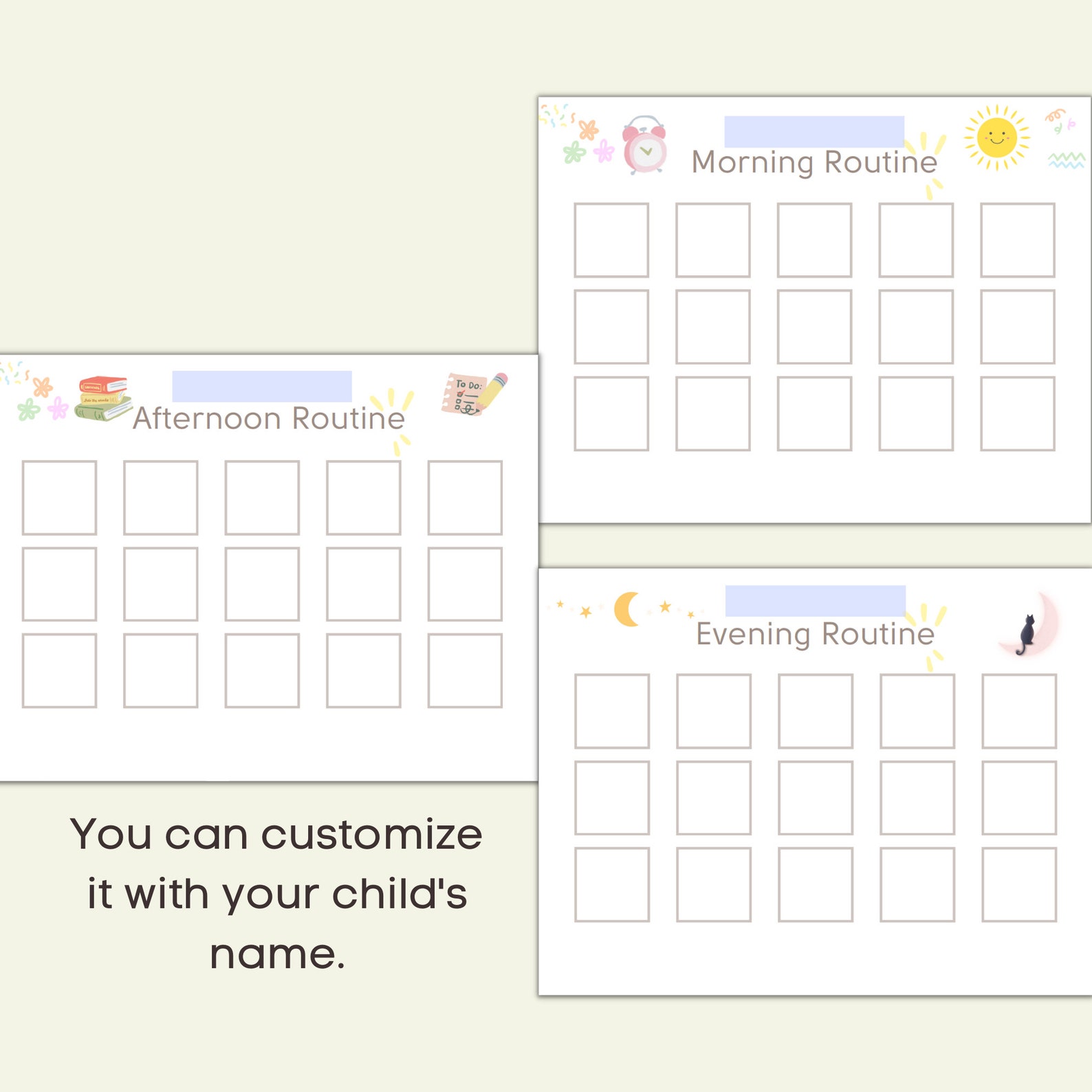 Kids Daily Responsibility Chart, Printable Daily Routine, Visual ...