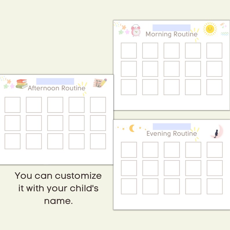 Kids Daily Responsibility Chart, Printable Daily Routine, Visual ...