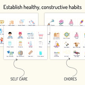 Daily Visual Routine Chart With Cards, Editable Kids Daily Rhythm Cards ...