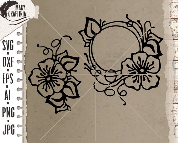 Flowers Svg Dxf Eps Cut Files Svg Frame Svg Dxf Eps | Etsy