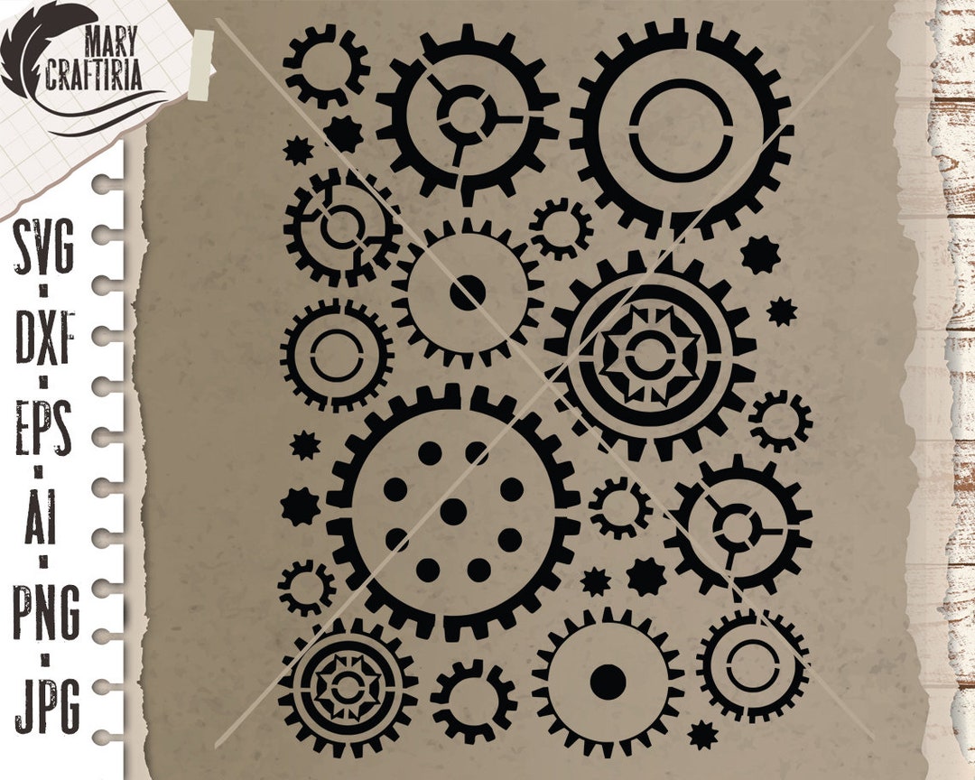 Stencil Gears Svg, Stencil Mechanisms Svg, Stencil Background Svg ...