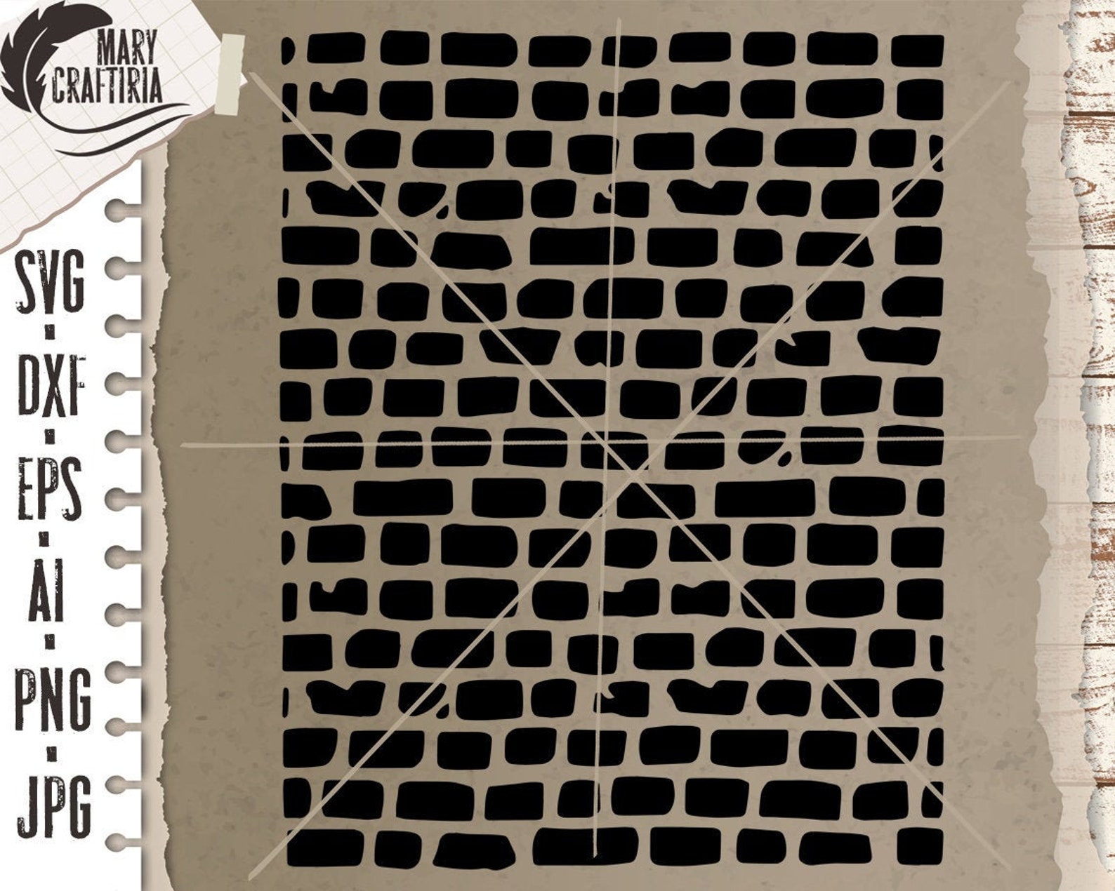 Stencil Brick wall svg dxf stencils wall svg stencil dxf | Etsy