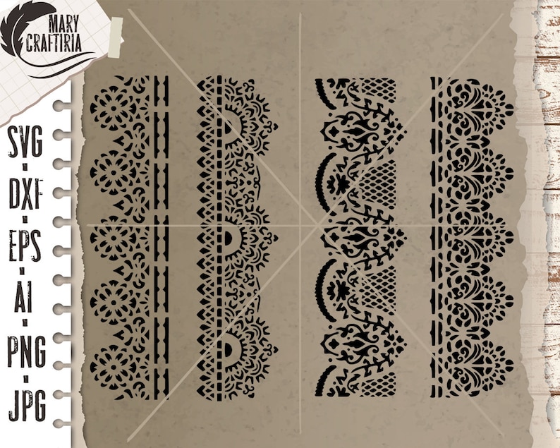 Stencils Border Svg Dxf Stencils Background Svg Stencil - Etsy