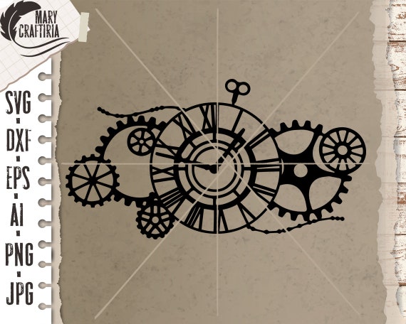 Steampunk Clipart Svg Clock Svg Cut Files Svg Dxf Eps - Etsy