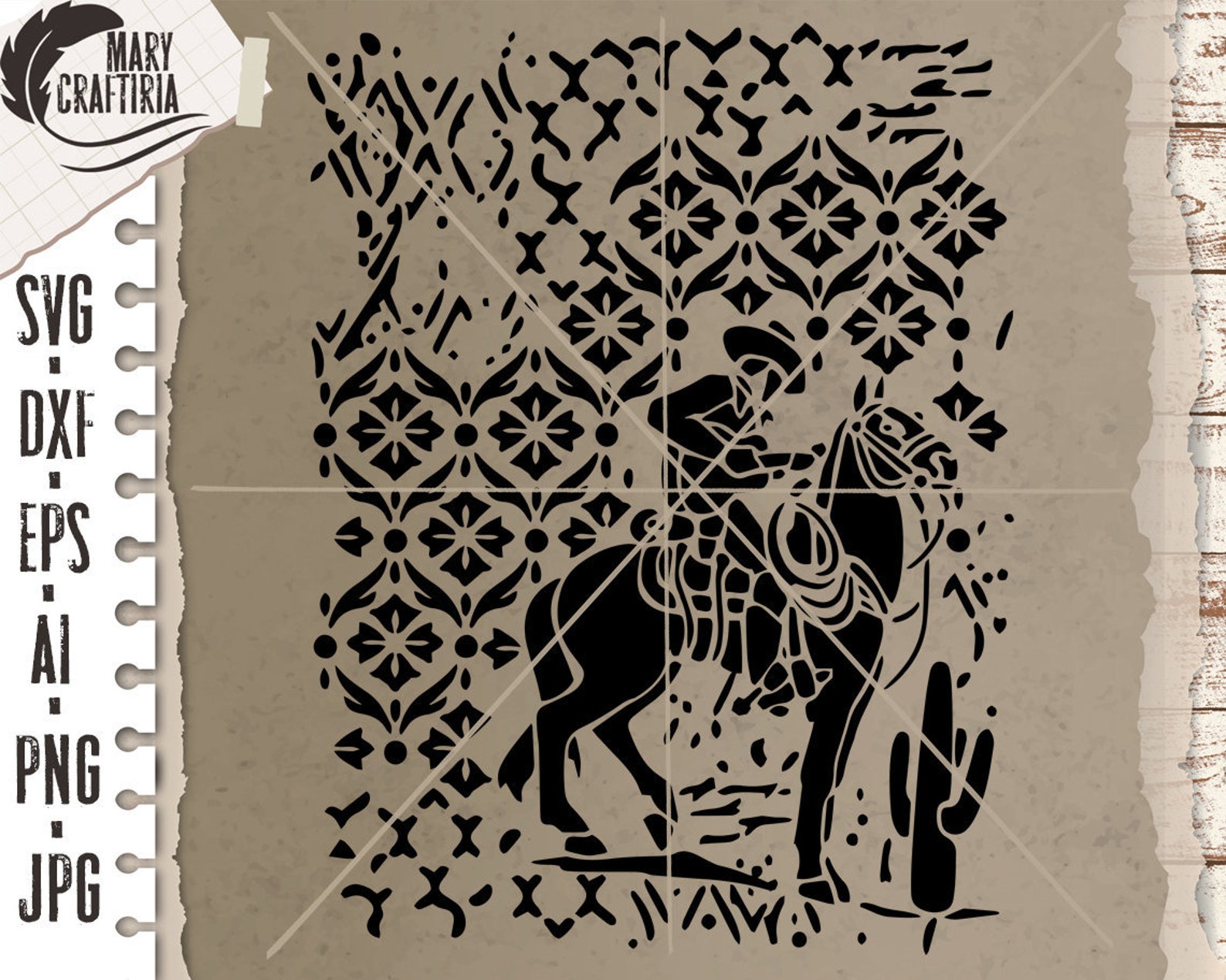 Stencil Cowboy Svg Dxf Stencil Background Svg Horse Svg - Etsy