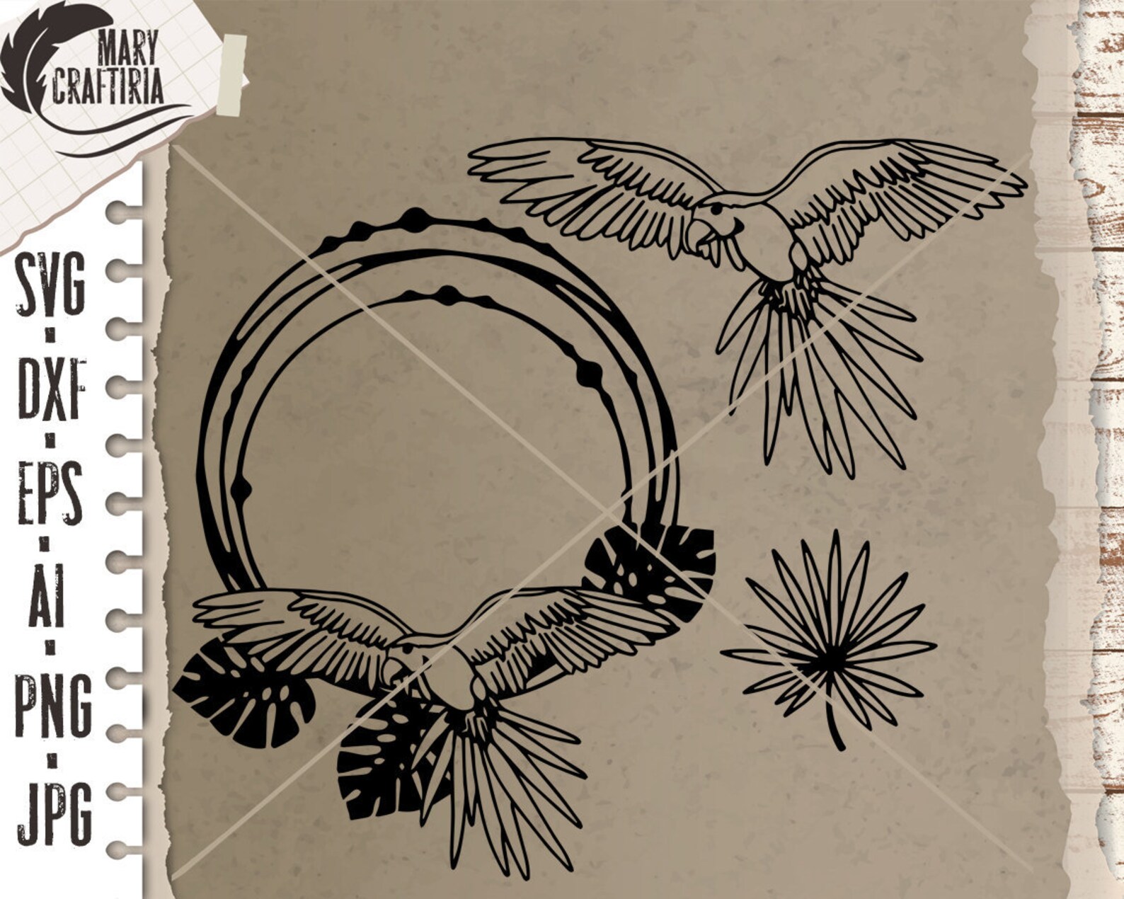 Parrot Svg Bird Eps Dxf Digital Files Instant Download | Etsy