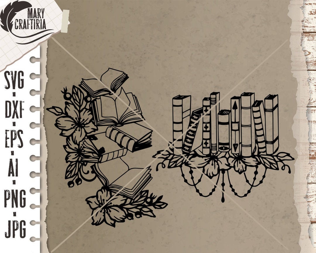 Books Clipart Svg, Book Svg, Dxf, Eps, Cut Files Svg, Svg, Digital ...