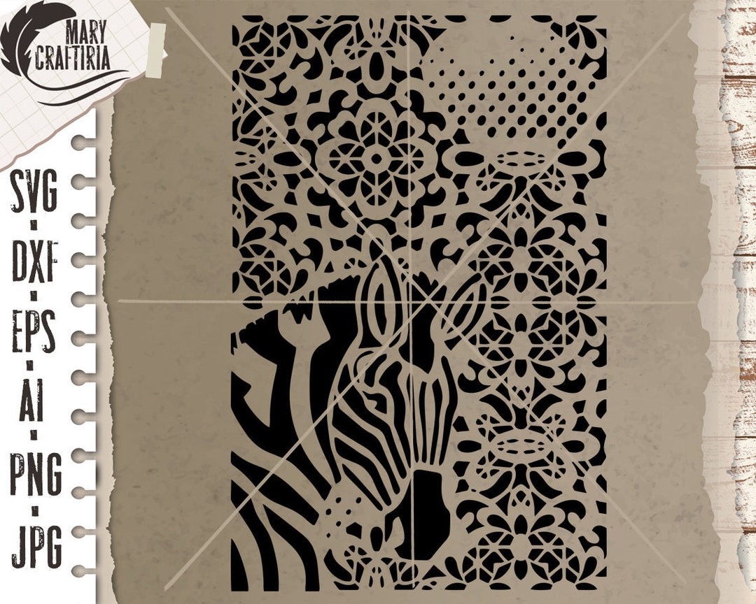 Stencil Zebra Svg, Dxf, Stencil Animals Svg, Dxf, Eps, Files for Cricut ...
