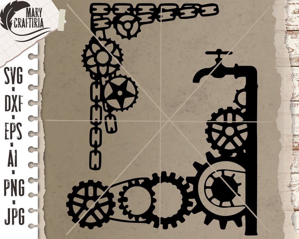 Corner svg Steampunk svg dxf cut files svg dxf eps Files | Etsy