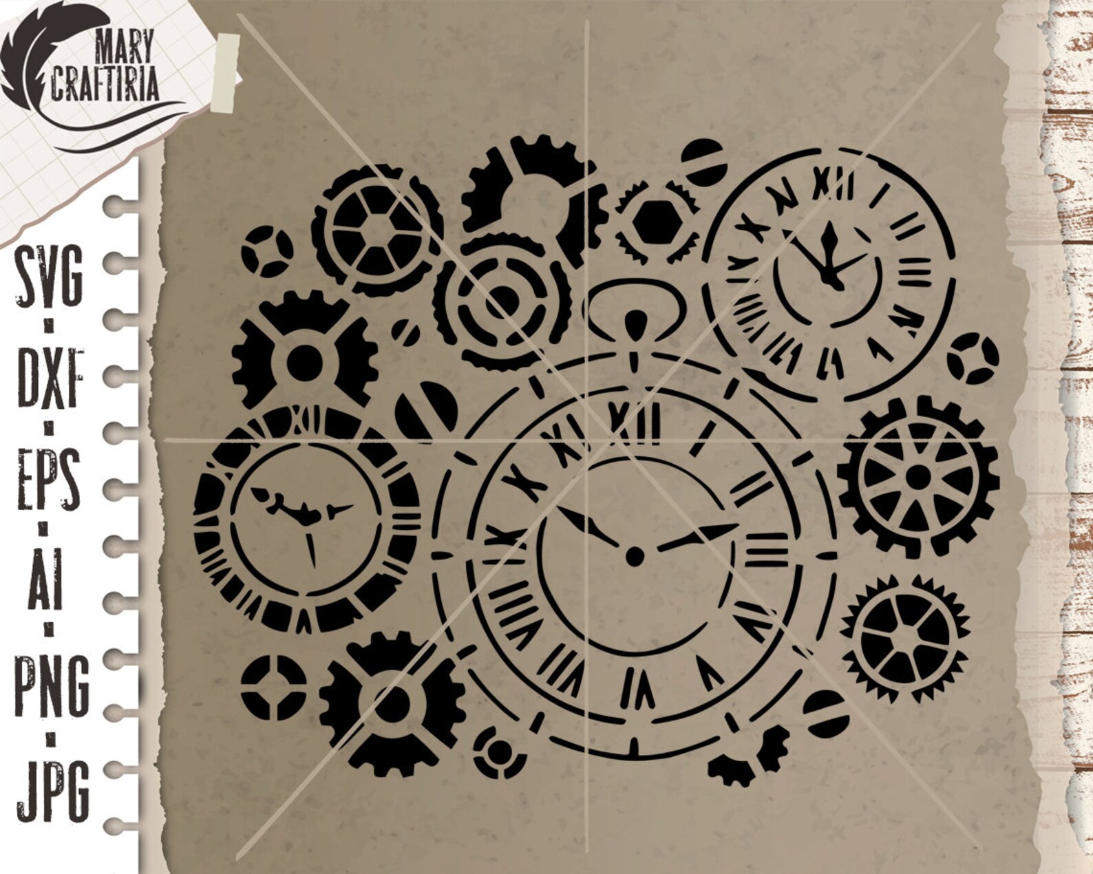 Stencil Clock Svg Eps Dxf Ai Cut Files Svg Files for - Etsy