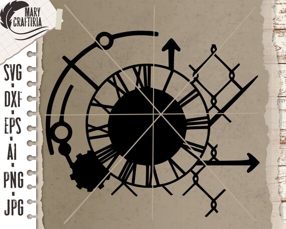 Steampunk Clock Clipart Svg Cutt Files Svg Dxf Eps Png - Etsy
