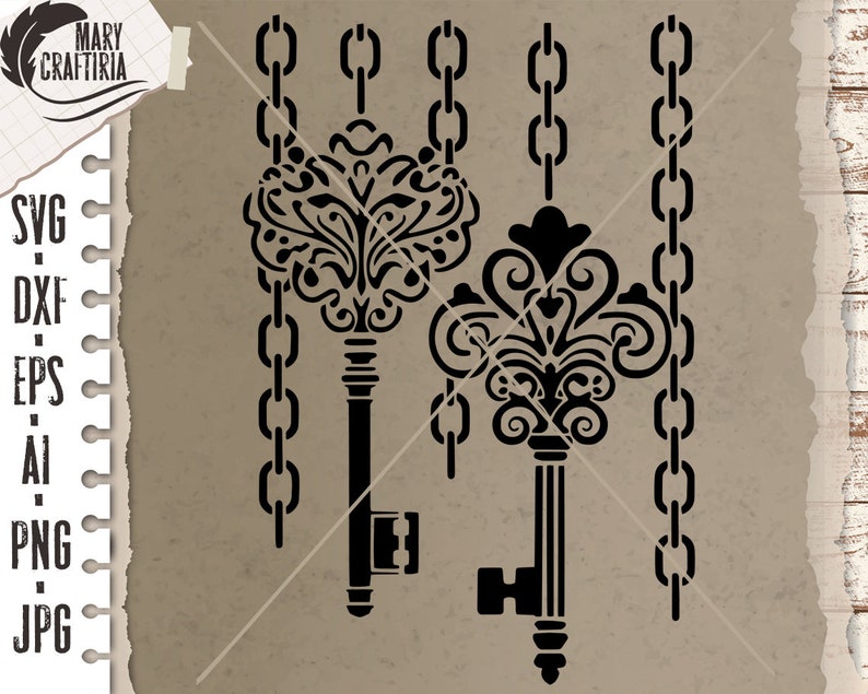 Stencil Steampunk Svg Stencil Chains Svg Stencil Keys Svg - Etsy UK