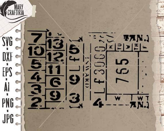 Stencil Numbers Svg Stencil Background Svg Dxf Eps Files | Etsy
