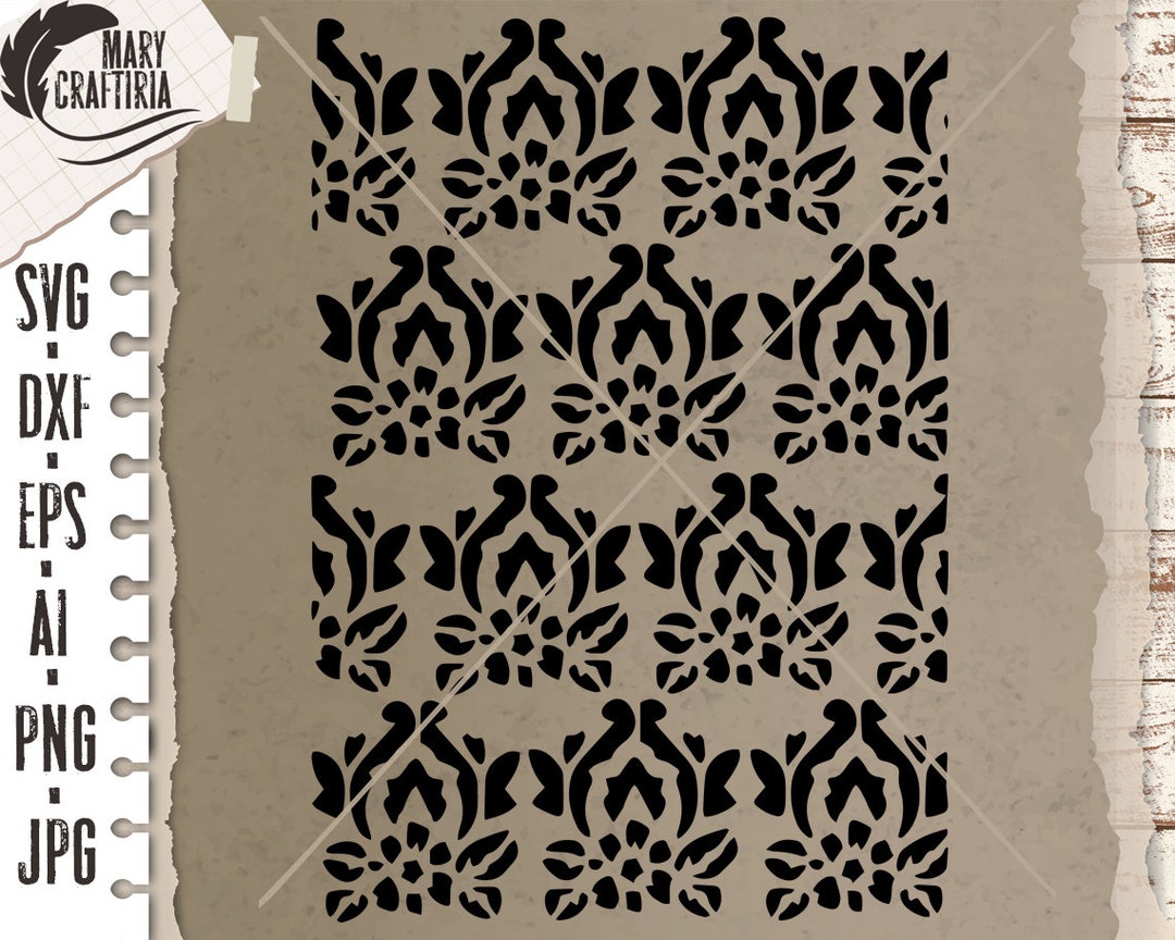 Stencil Background Svg, Dxf, Eps, Png, Ai, Files for Cricut, Silhouette ...