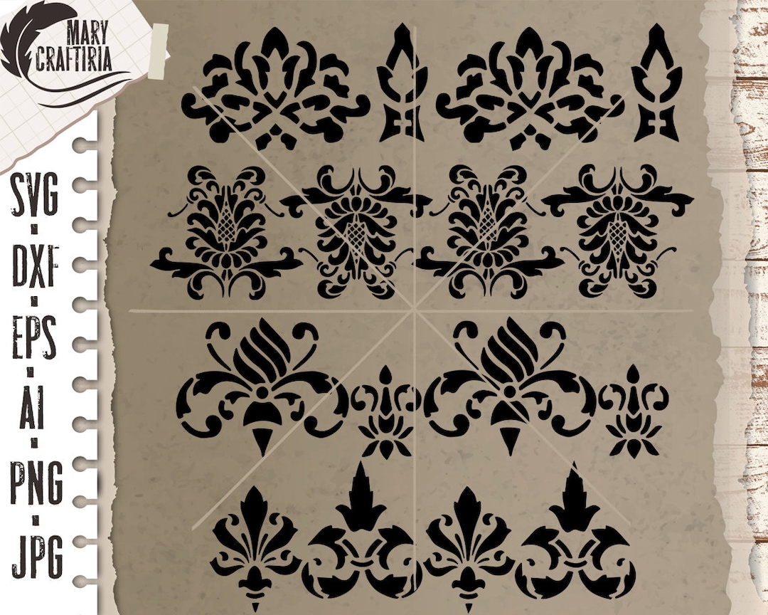 Stencils Border Svg, Stencil Cutting Files SVG, DXF, EPS, Laser Files ...