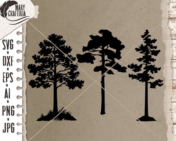 Trees Clipart Svg Cut File Svg Dxf Eps Wood Svg Files for - Etsy