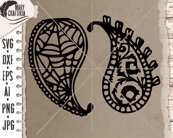 Paisley Svg Dxf Cut Files Background Svg Dxf Eps Ai | Etsy