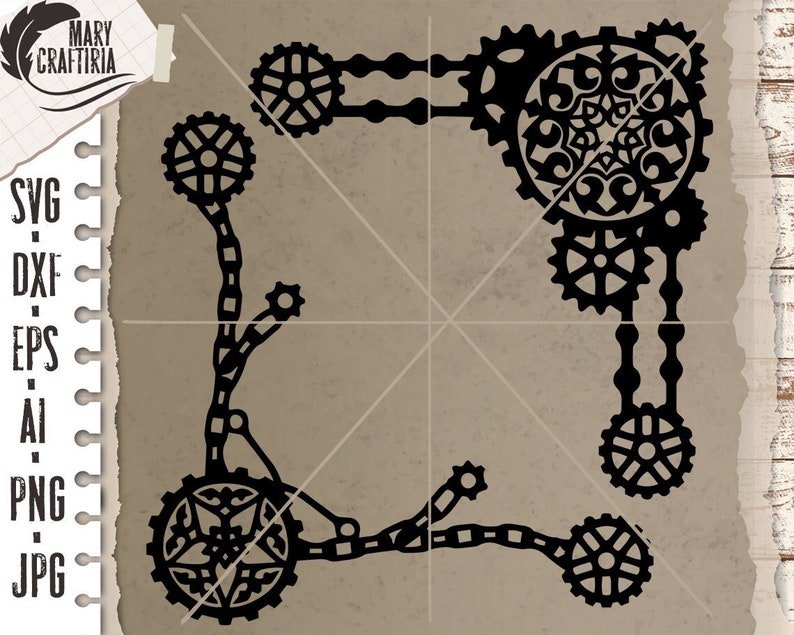 Steampunk Corners Clipart Svg, Cutt Files Svg, Dxf, Eps, Png, Files for ...