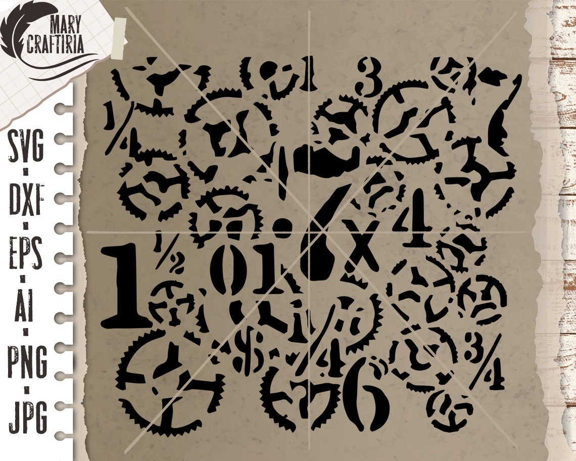 Stencil Numbers Svg Cut Files Dxf Eps Files for Cricut - Etsy