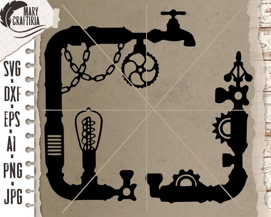 Steampunk Corners Clipart Svg, Cutt Files Svg, Dxf, Eps, Png, Files for ...