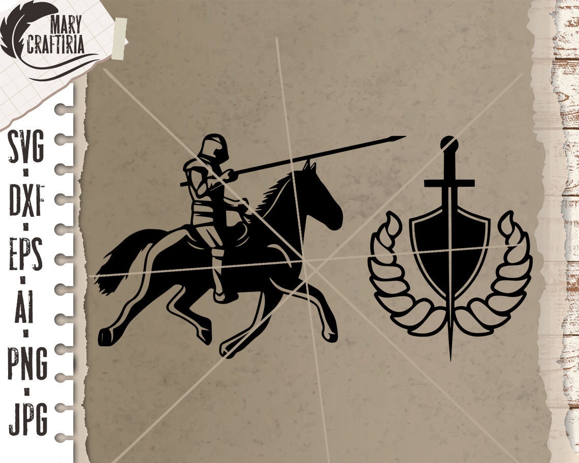 Knight svg dxf eps cut files svg Digital Files Instant | Etsy