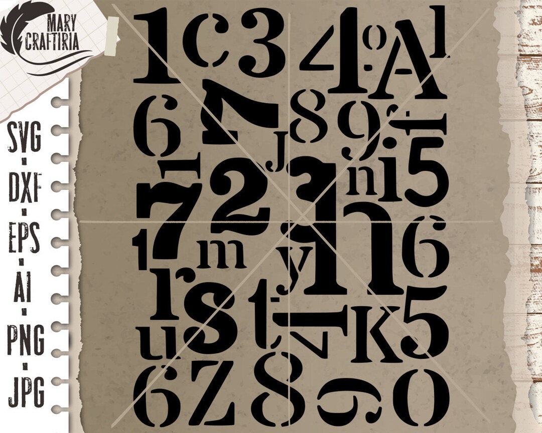 Stencil Numbers Background Svg, Dxf, Cut Files, Files for Cricut ...