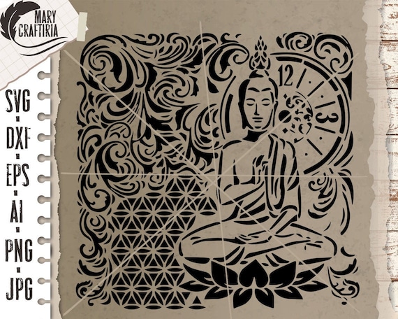 Stencil Buddha Svg Dxf Stencils Background Svg Stencil - Etsy
